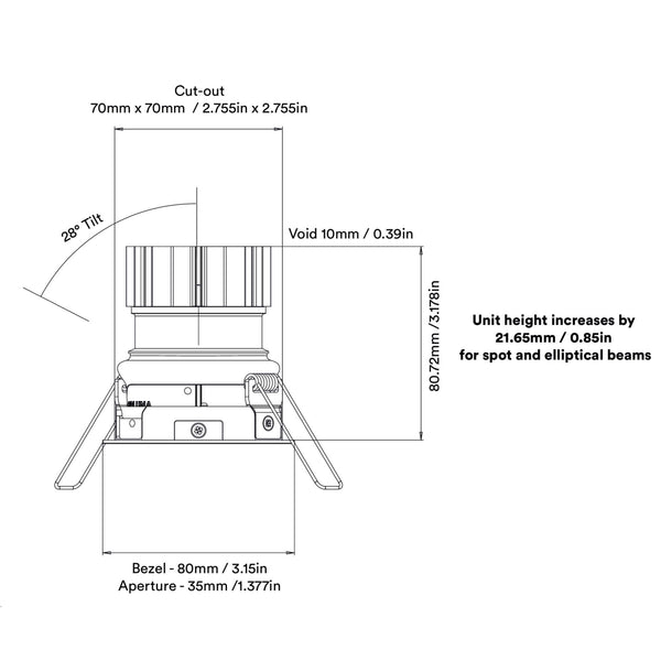 Vira Adjustable square LED downlight - Brilliant Lighting